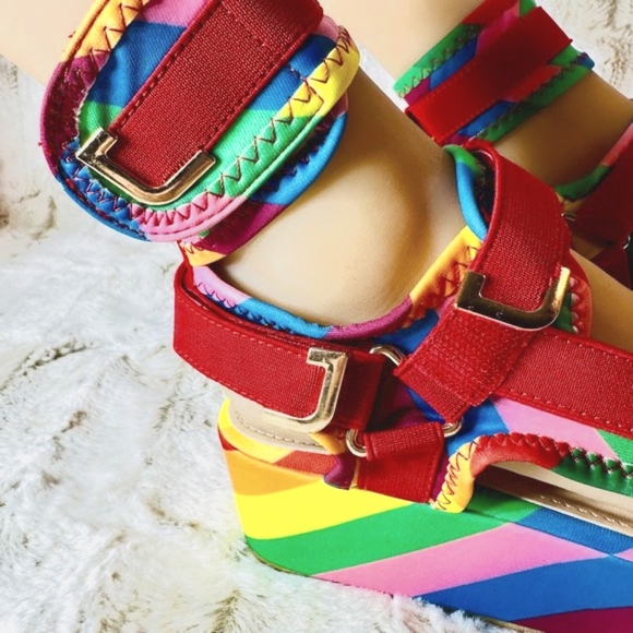 Pazzle | Shoes | Pazzle Very Colorful 2 Platform Velcro Harness Strap ...